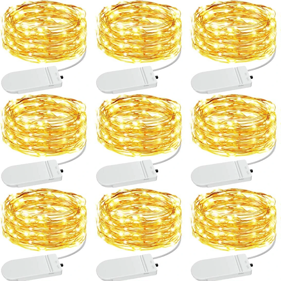 Biumart Christmas String Lights Copper Wire Light Battery Powered ...