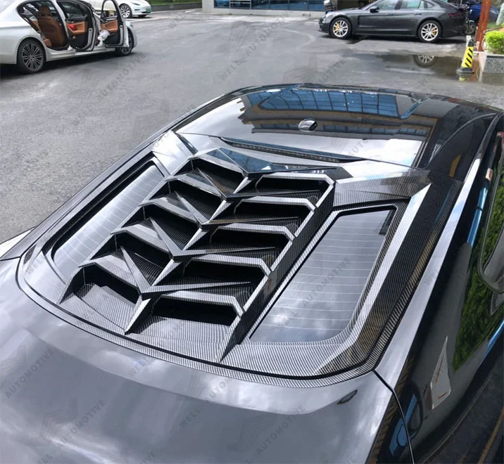 Mustang 15-23 Black Rear Window Louvers - Sporty Style