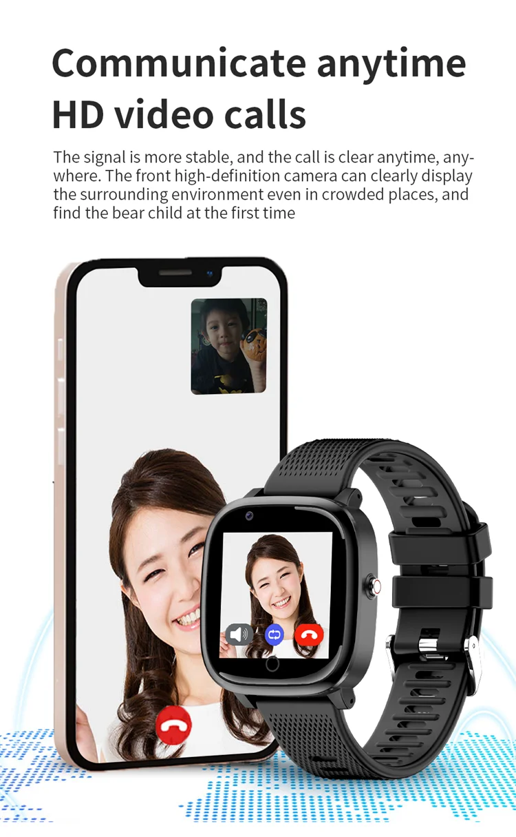 4G Video Call HW116 Kids Smartwatch - Anti Lost Alarm Clock