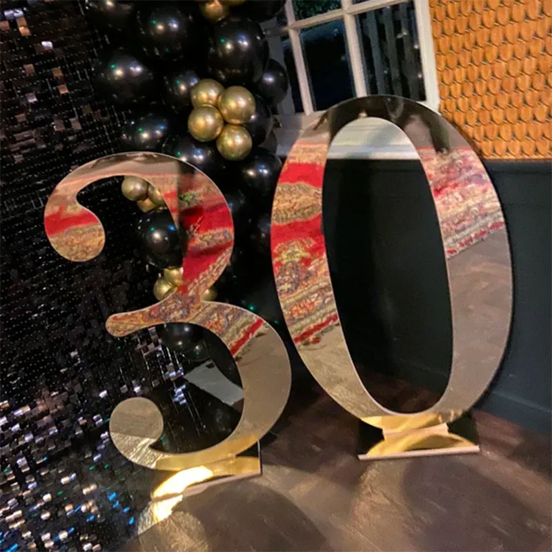 Gold Acrylic Numbers - Free Standing Big Numbers for Parties