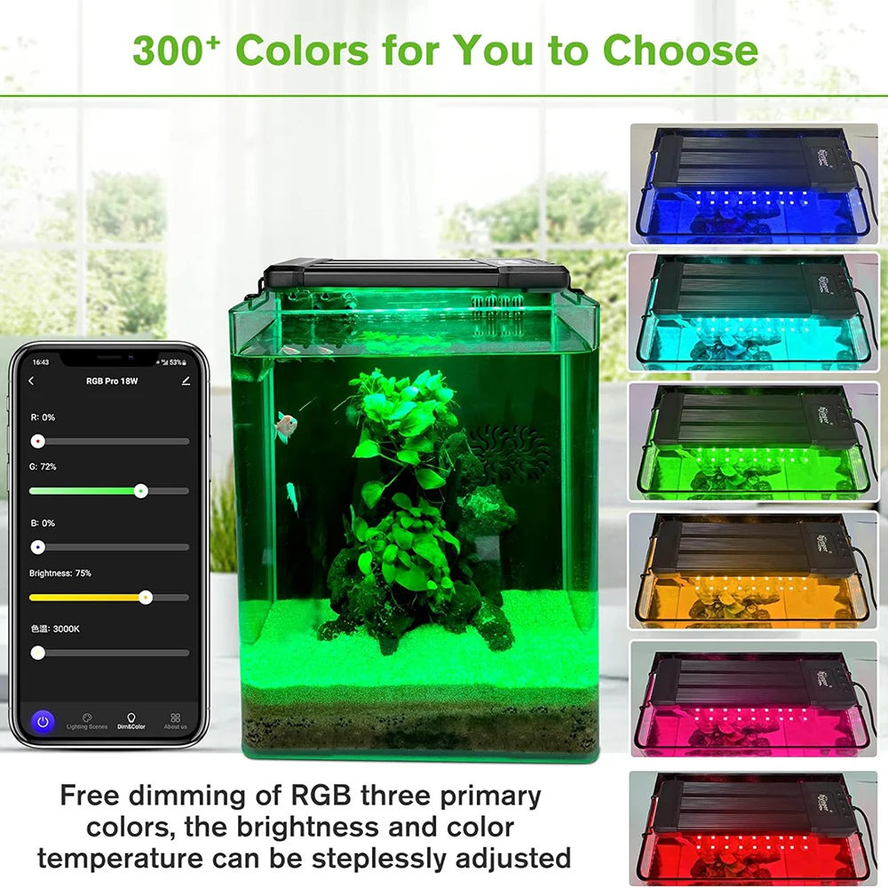 Smart Aquarium Light App Control - Full Spectrum Fish Tank Light