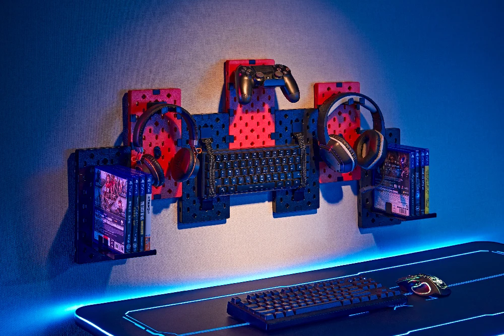 GPB-02 Metal Wall Mounted Gaming Pegboard Organizer