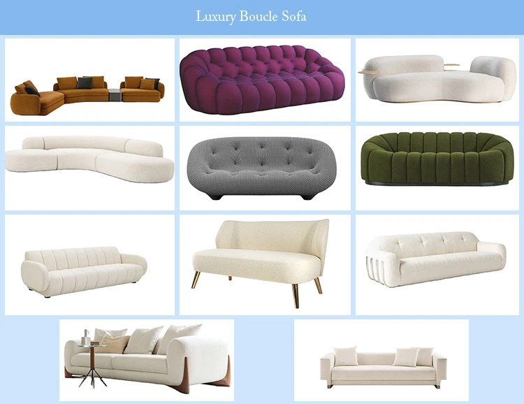 Italian Minimalist High-End Villa Double-Back Sofa