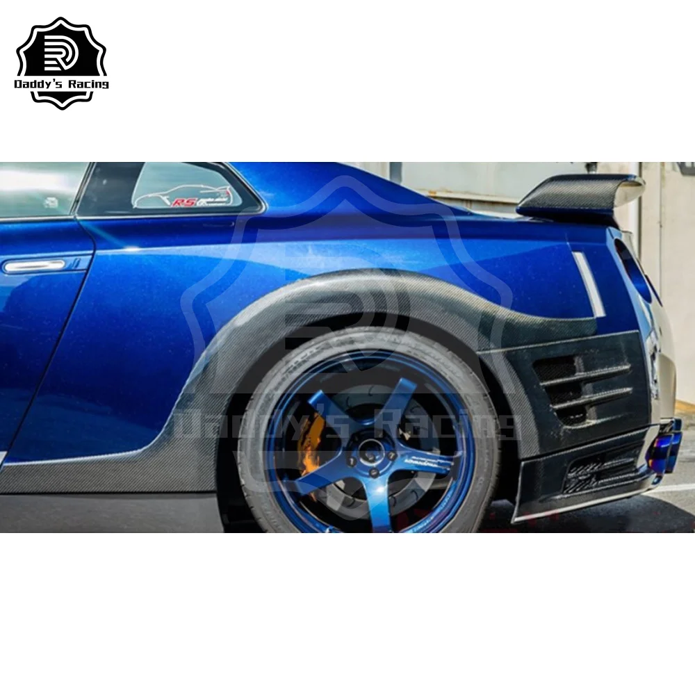 TS Style Carbon Fiber Rear Fender Flares Fit for Nissan Skyline R35 GTR ...