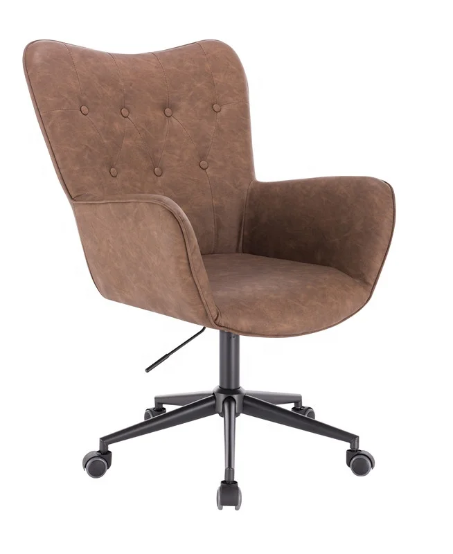 Vintage Leather Computer Chair Home Office Swivel Chair With Wheels ...