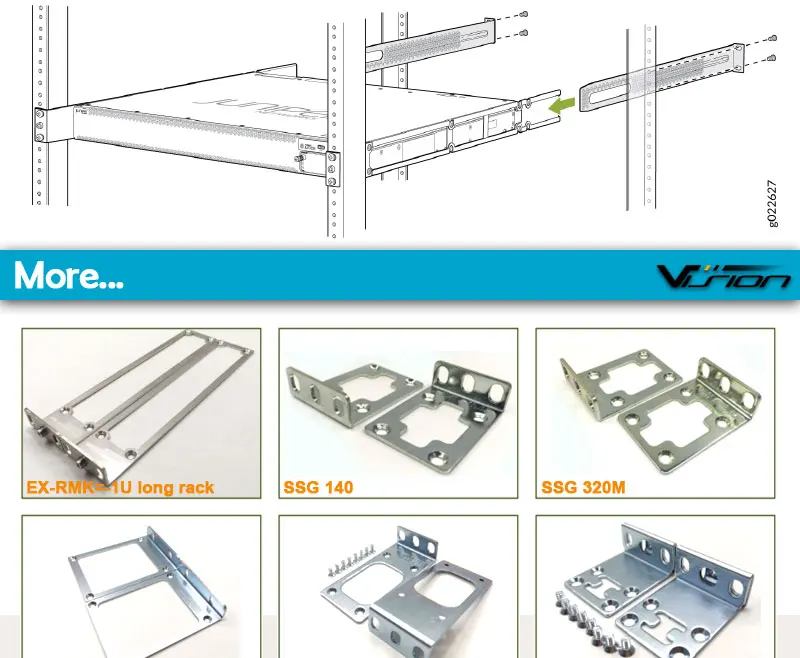 EX-4PST-RMK 4-POST Long Bracket Rail Kit for Juniper QFX5100/QFX5120