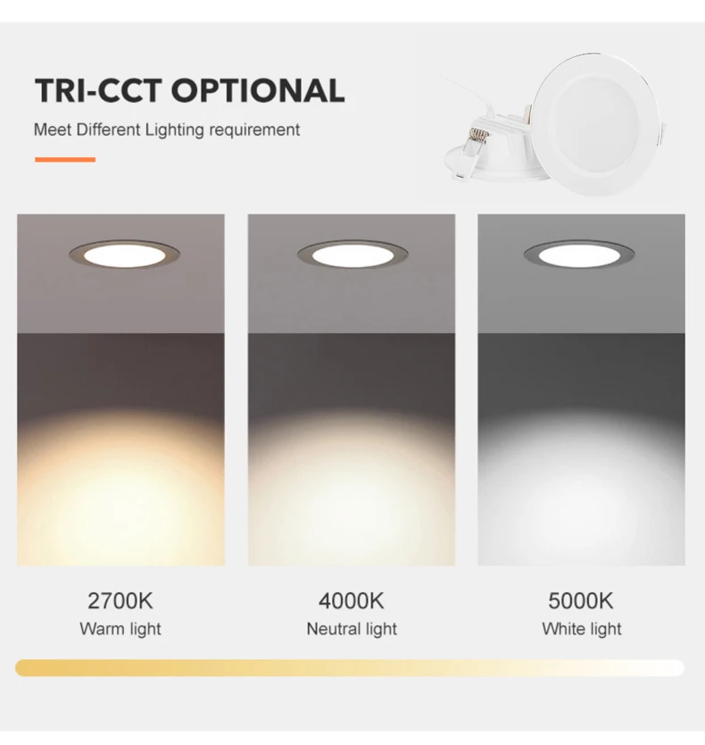 Chrome Led Small Downlight Commercial Led Down Light With 60mm Cutout ...