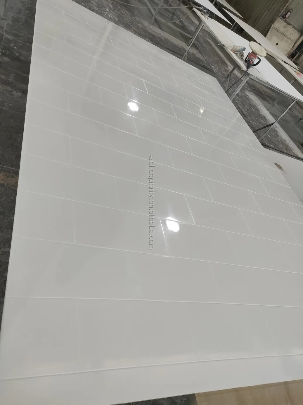 6''x12'' Tile Pattern Cultured Marble Tub Surround Shower Surround ...