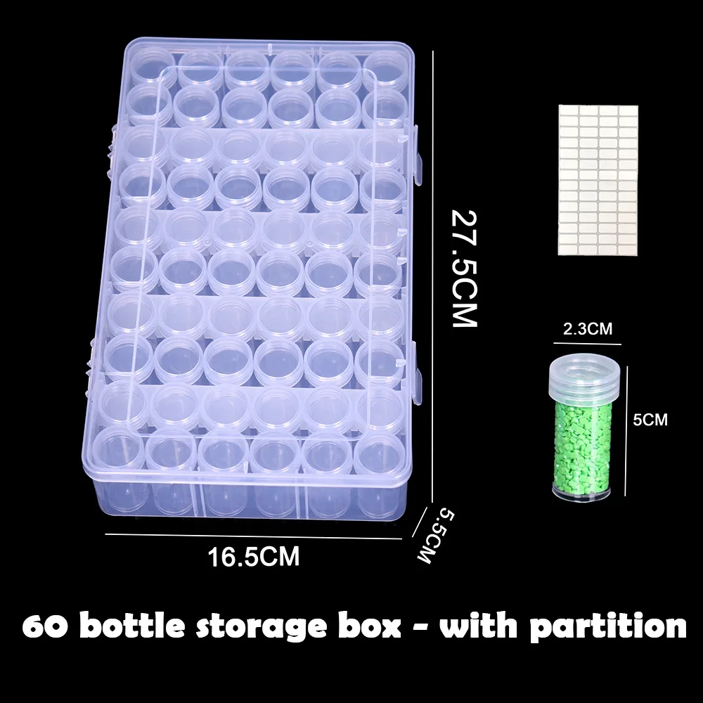 60 Grids Bead Organizer And Storage Diamond Painting Containers ...