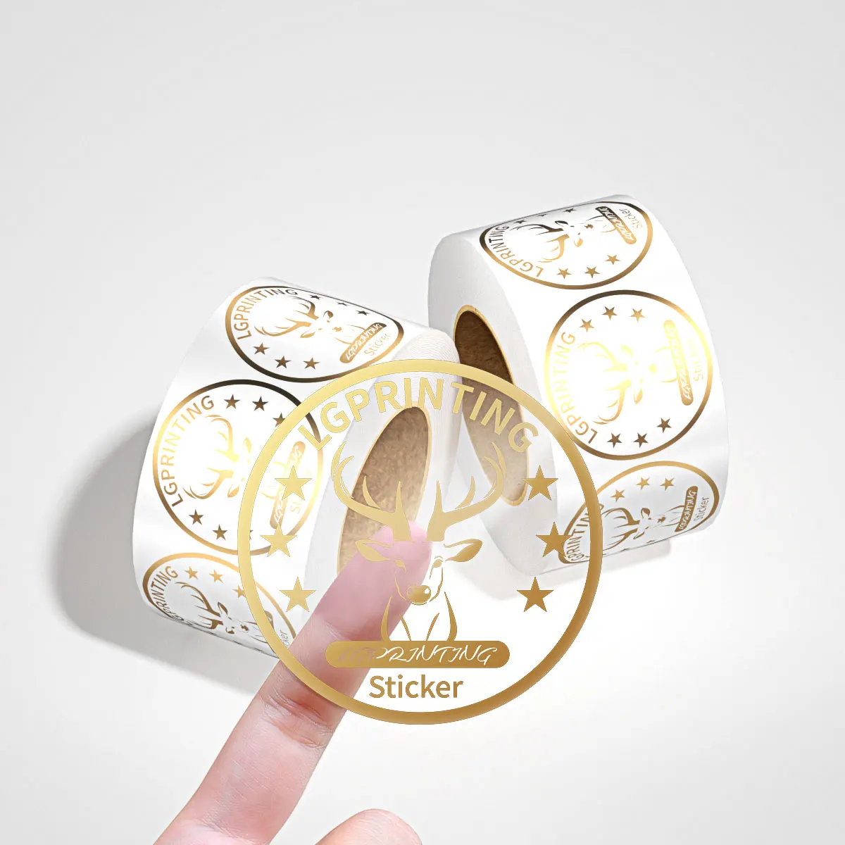 Customized Printing LOGO Self Adhesive Clear Gold Foil Circle Stickers ...