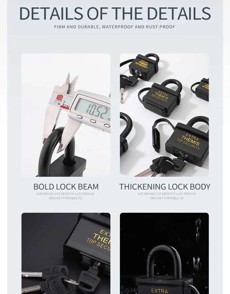 Accept Customization High Security 30mm PVC Housing Waterproof Padlock ...