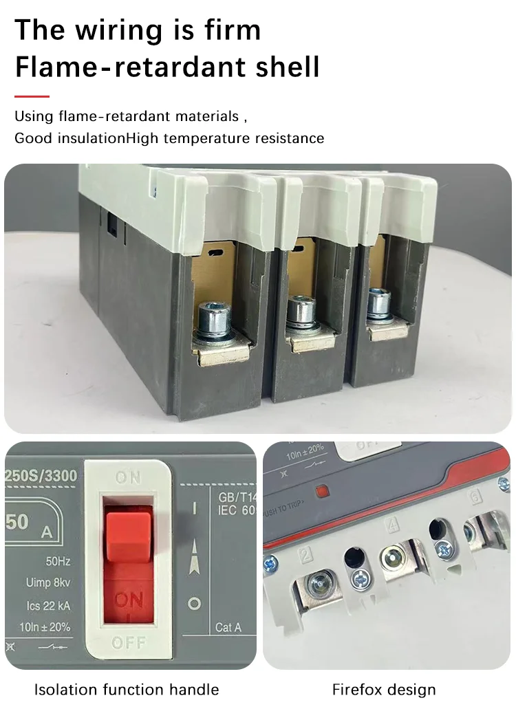 Ac / Dc Mccb Circuit Breaker 100a Industrial Moulded Case Circuit ...