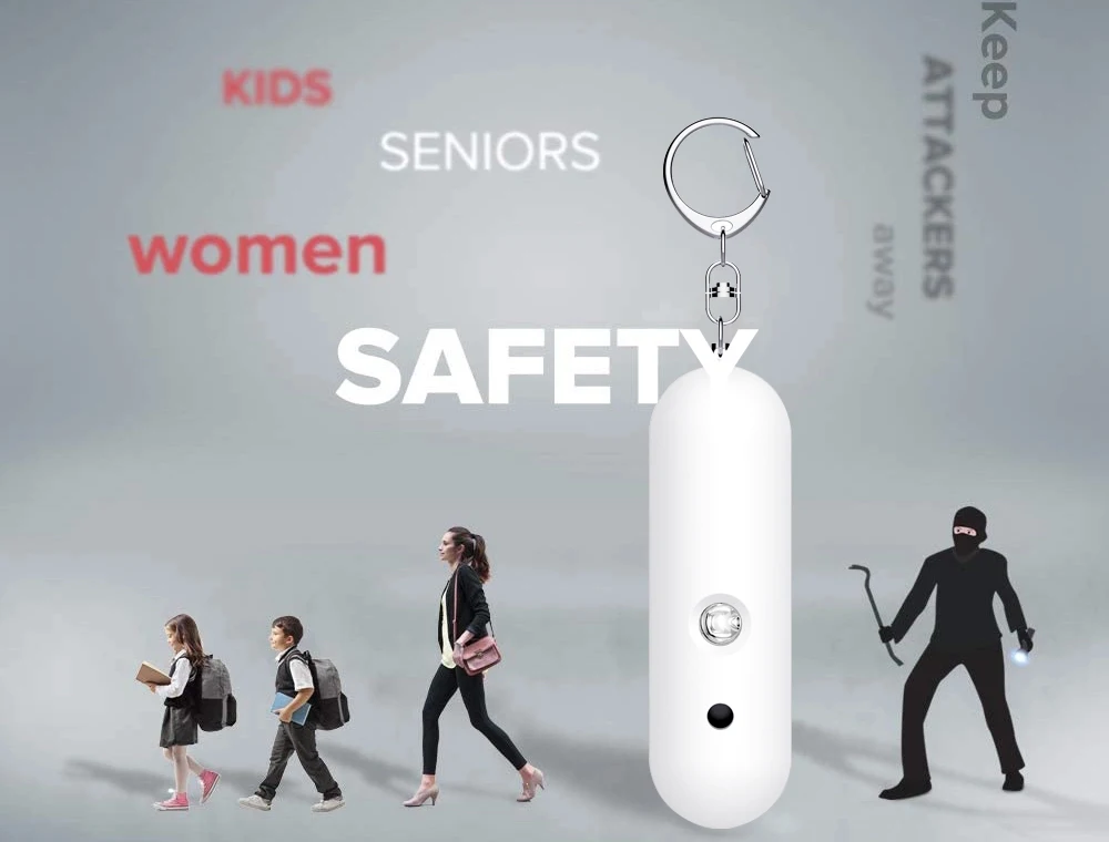 Set Survival Tazer Powerful Self-defense-keychain Saftey Alarm Personal ...