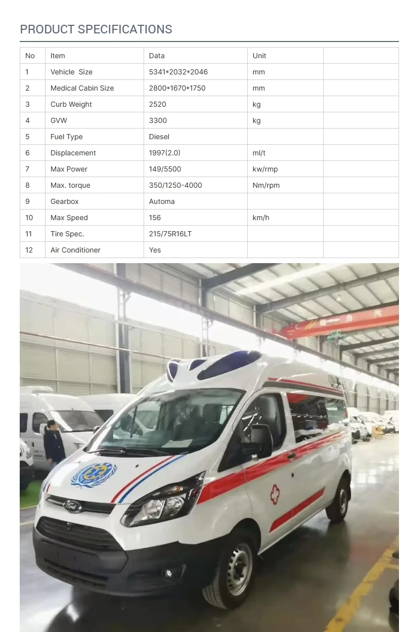 2023 2024 Best Selling Ambulance Car New Ford V362 Automatic Standard Negative Pressure ...