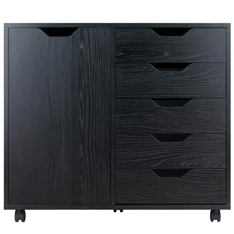 Modern Design Black Rolling Work Station Desk Filing Cabinets Office ...