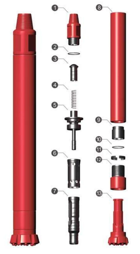 Dth Drilling Hammer Without Foot Valve By Maxdrill For Bit Shank Ql40 ...