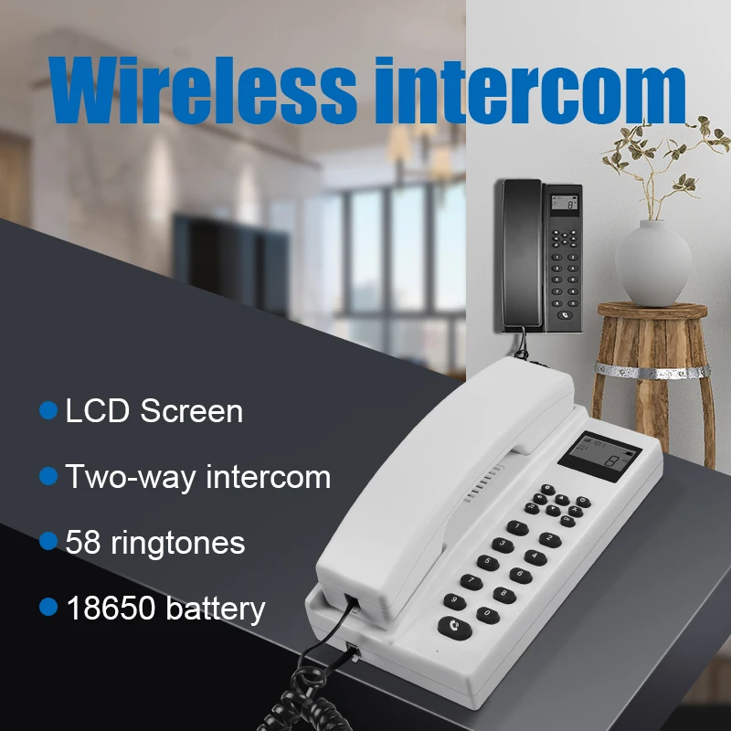 433mhz Wireless Telephone Intercom System Audio Intercom Desktop Phone ...