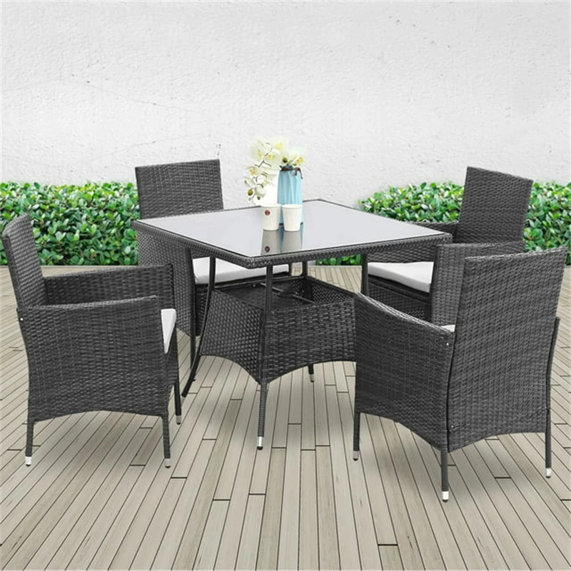 Altovis Outdoor Patio Wicker Furniture Conversation Dining Table Set ...