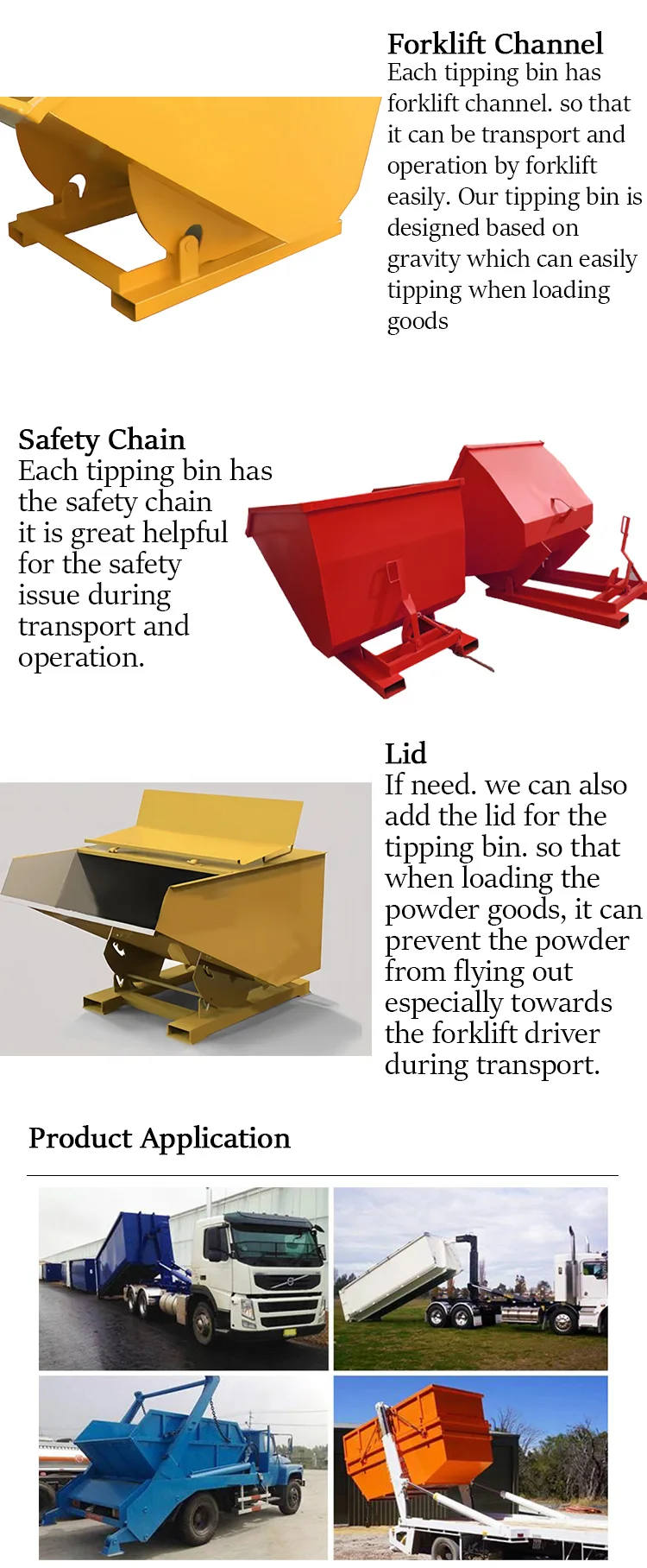 Transportable Steel Tipper Bin Mini Forklift Dumpster Self Dumping ...