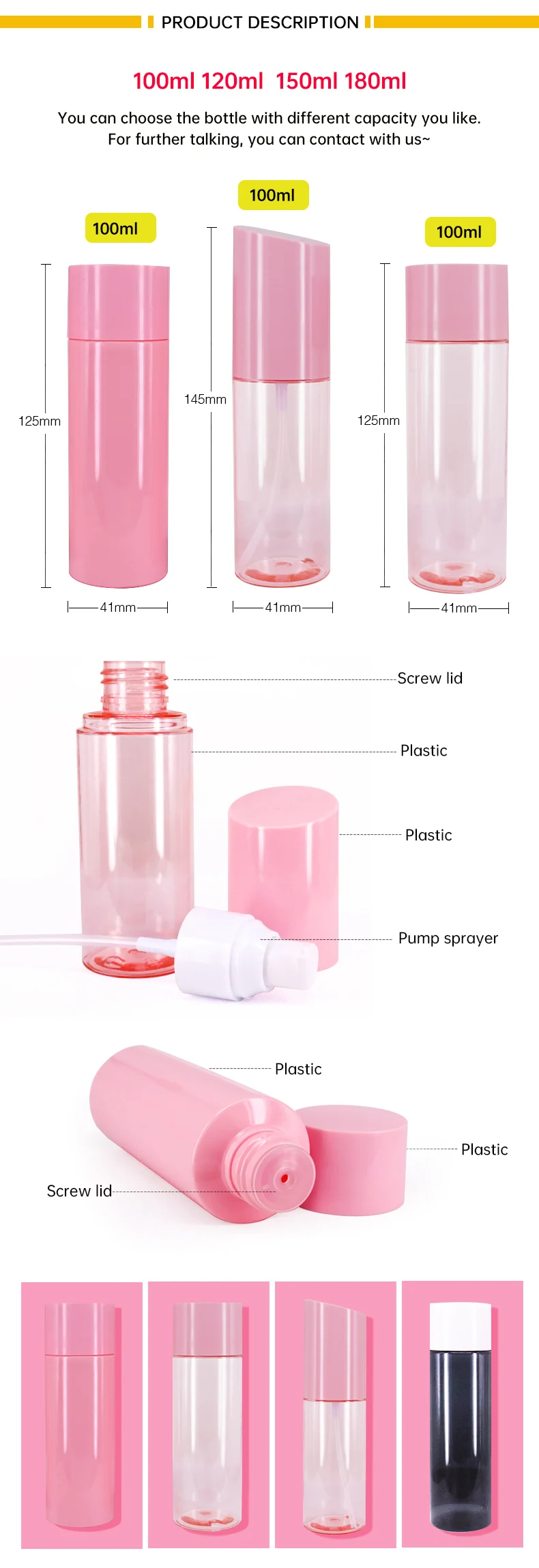 Clear Toner Bottles - Ideal for Facial Cleansers & Skincare