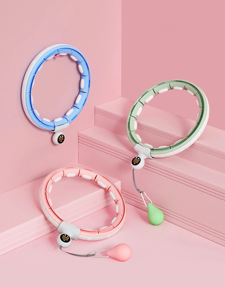 Customizable Detachable Knots Abdomen Fitness Hula Ring Hoop Fat Burning Massage Smart Weighted ...