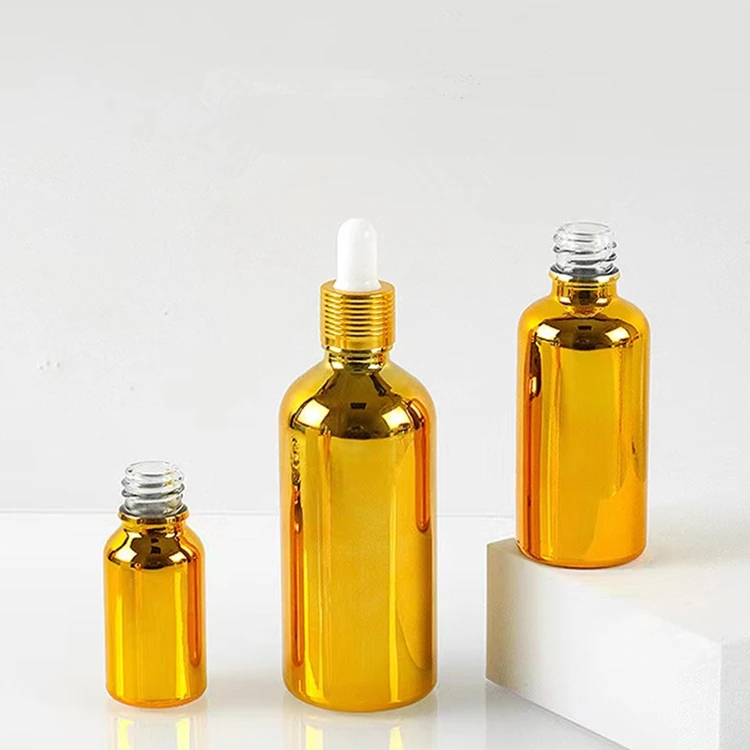 Luxury Gold Plated Glass Dropper Bottle Electroplated Gold Glass ...