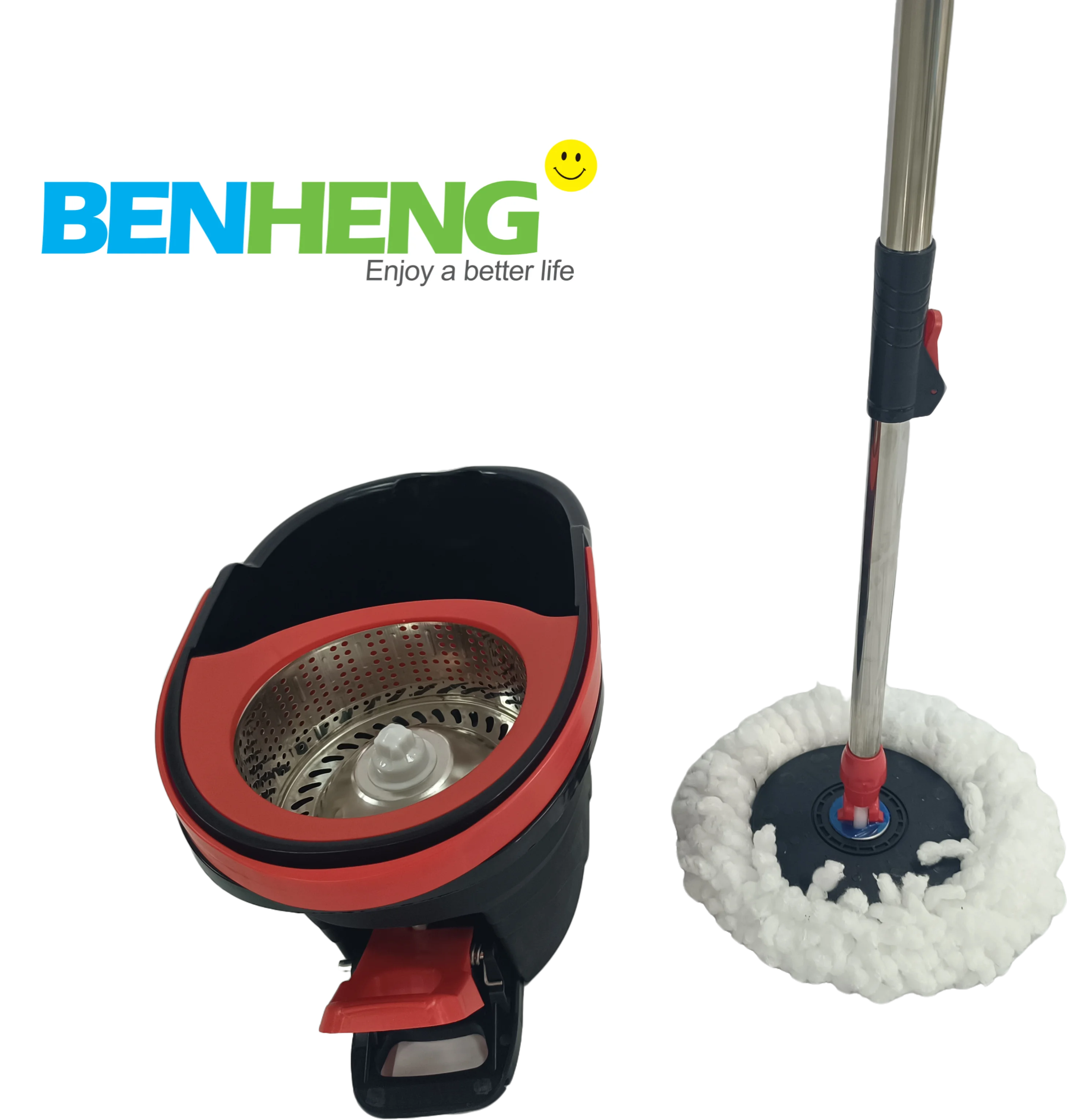 New 360 Magic Spinning Mop with Foot Pedal Stainless Steel Bucket with ...