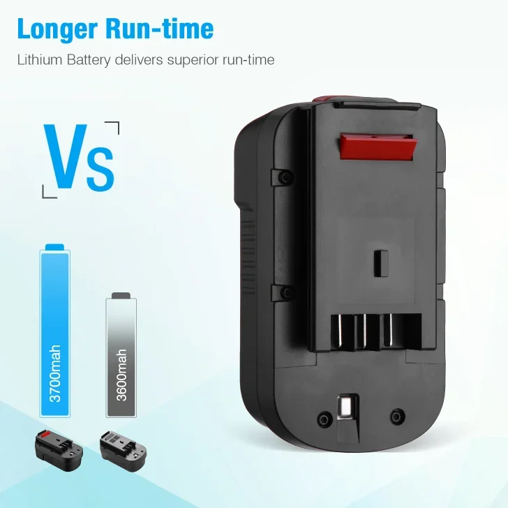 3700mAh 18v Replacement Li-ion Rechargeable 18volt Lithium Ion Power Tool Battery Pack for Black ...