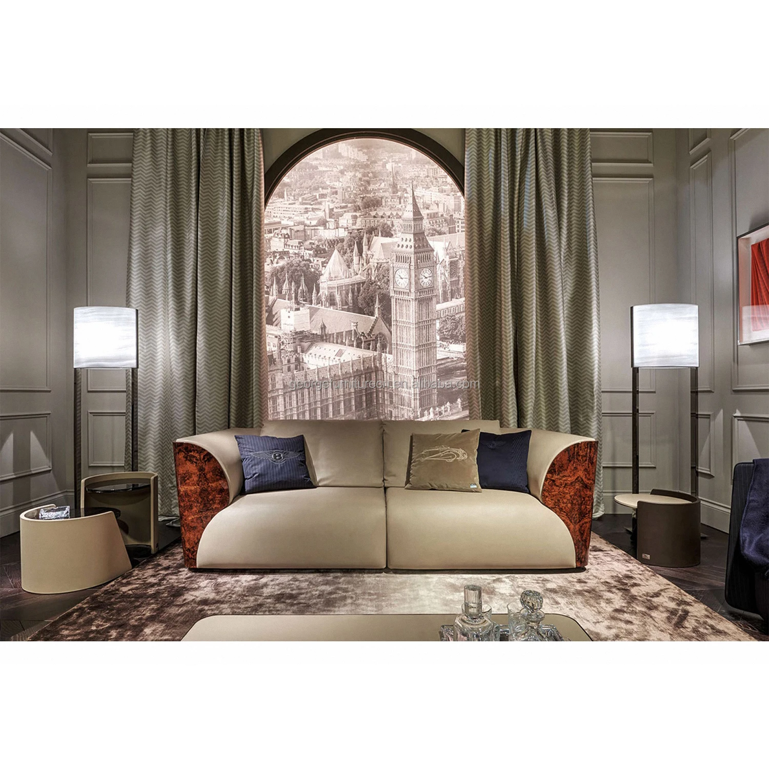 Postmodern Leather Large Modular Sofa 3 Seat Luxury Italian Microfiber Fabric Corner Babylon ...