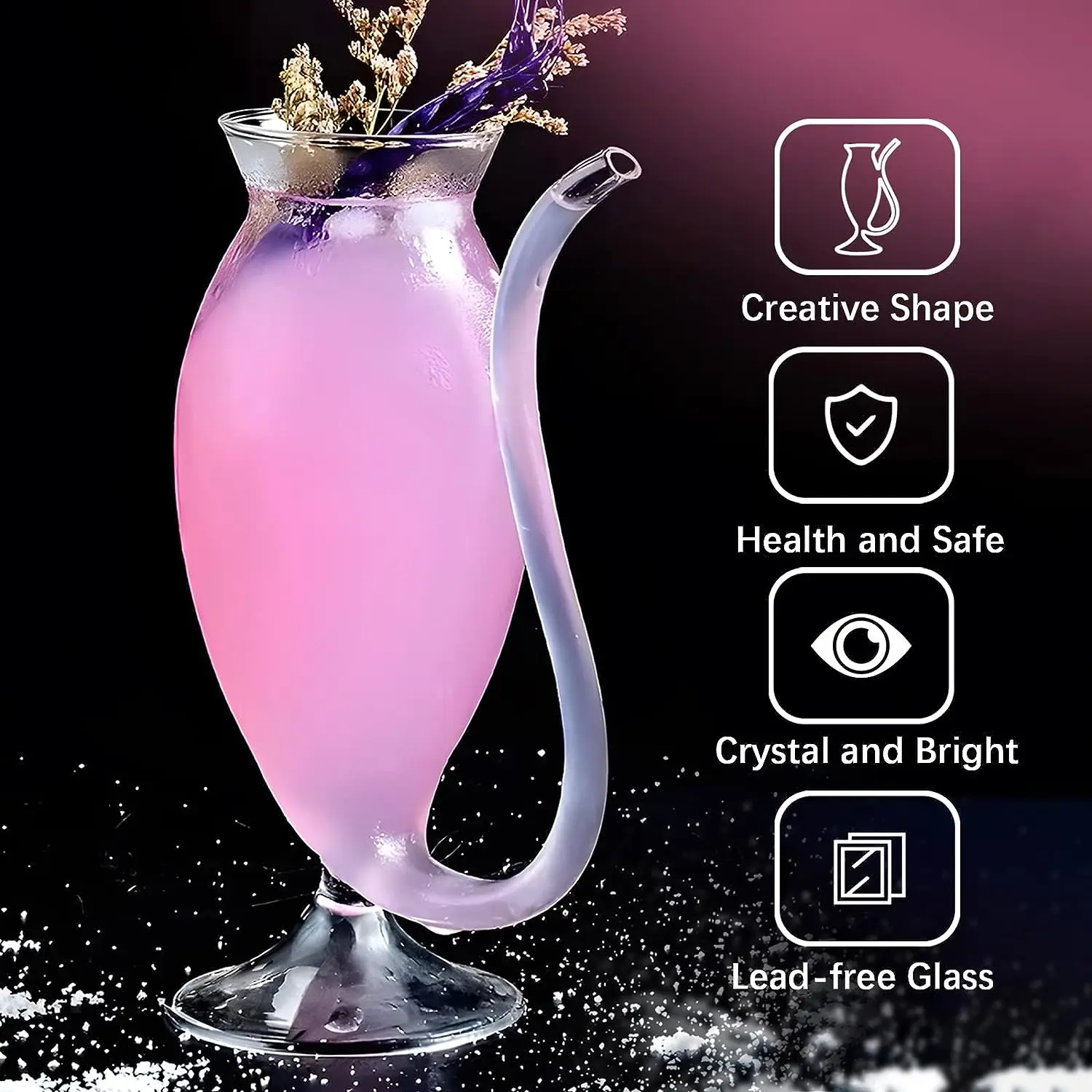 12oz Party Club Home Barware Built-in Sipping Straw Halloween Vampire ...