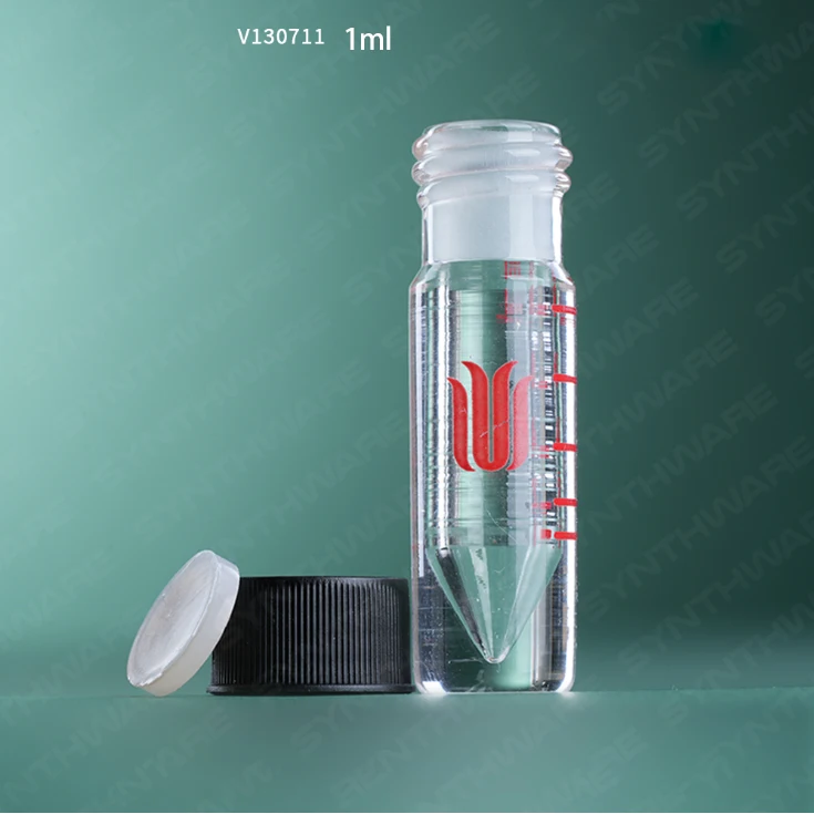 Threaded Conical Bottom Vial Supplied with Lip and PTFE Gaskets Micro ...