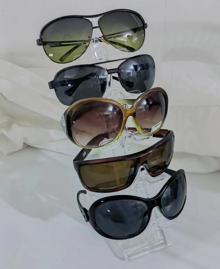 Classic Clear View Stepped Design Eyewear Display Stand Holder 5 6 Pair ...