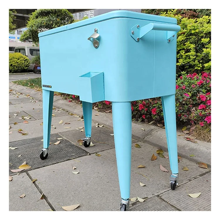 Stainless Steel Ice Cooler Cart - Perfect for Outdoor Parties