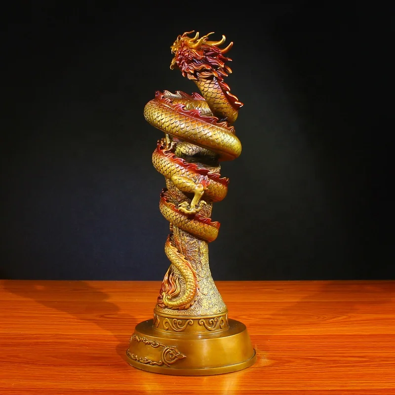 Alibaba.com: Customized golden bronze dragon statue trophy, cast art ...