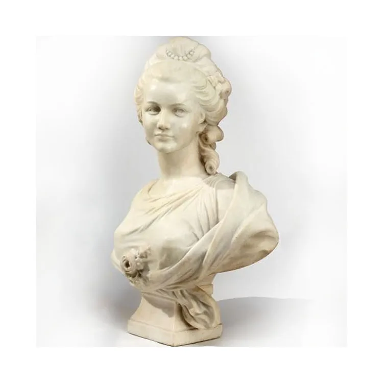 Outdoor stone woman head female marble busts statue life size head ...