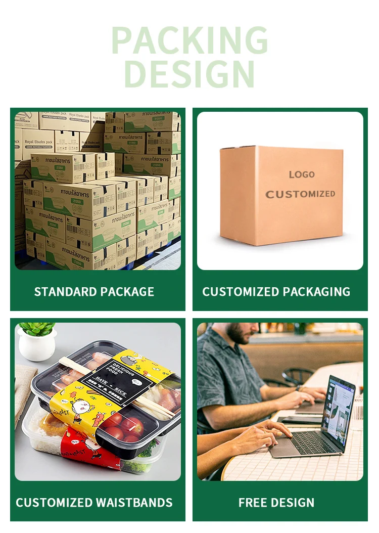 2000ml Pp Plastic Food Container Take Away Bento Lunch Box Disposable ...