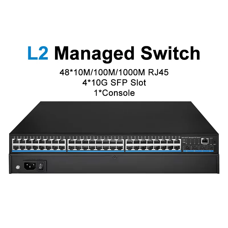 48-port L2 Managed Switch Gigabit 48 Ports Rj45 4 10g Sfp+ Slot ...