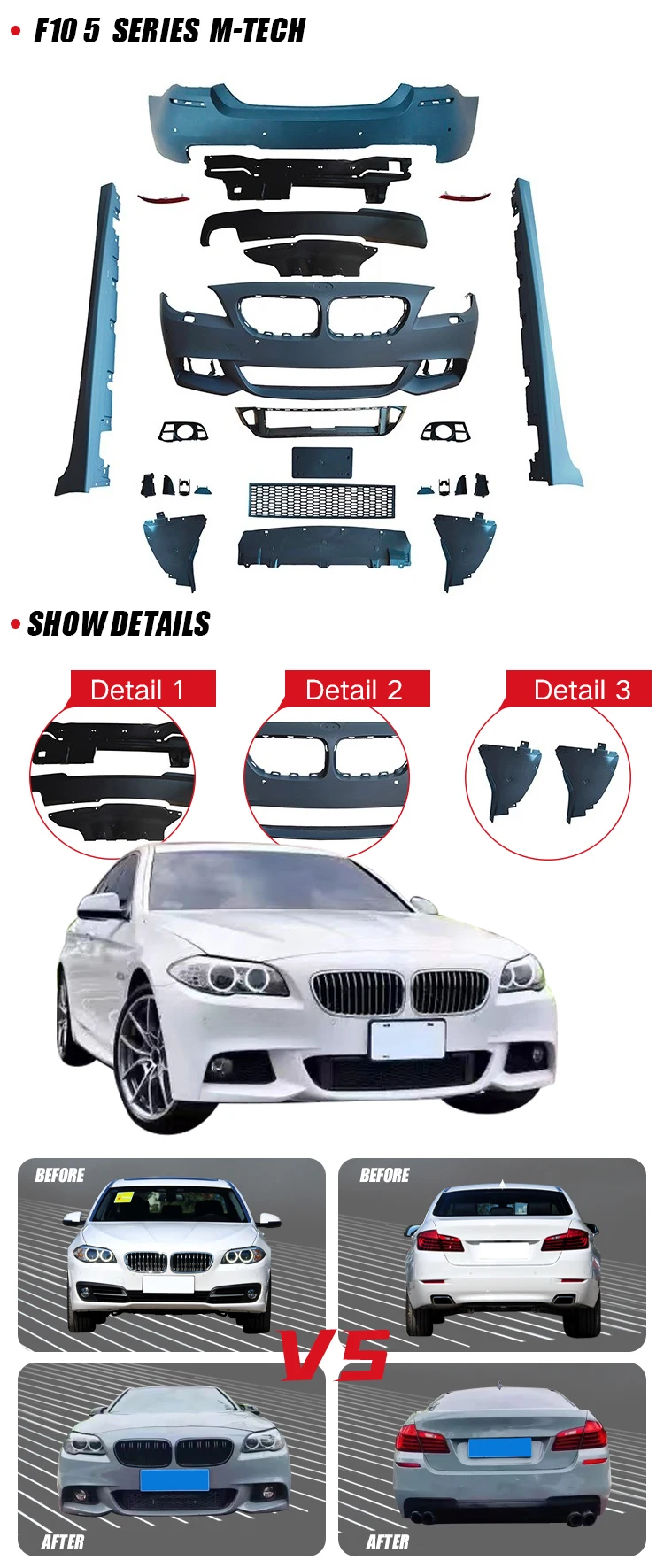 Auto Parts M-tech Standard F10 Car Body Kit Full Set For Bmw 5 Series ...