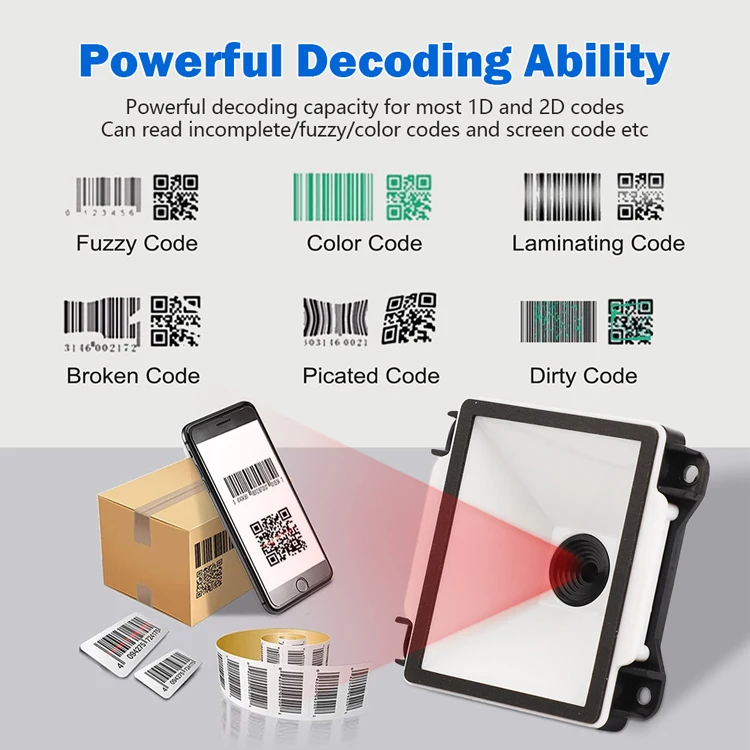 Mini 2d Barcode Scanner Embedded Smallest Omnidirectional Qr Code ...