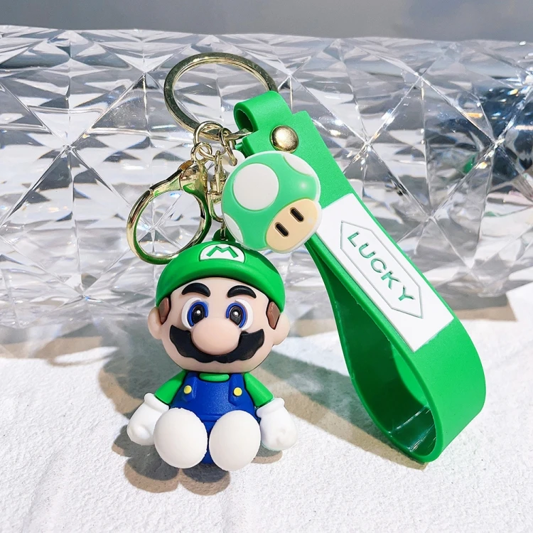 Mario Bros Mushroom 3D Cartoon PVC Keychain Custom Promotional Car Bag ...