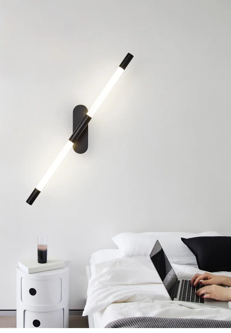 Modern Line Lamp Simple Rotatable Iron Gold Warm Led Acrylic Lampshade ...