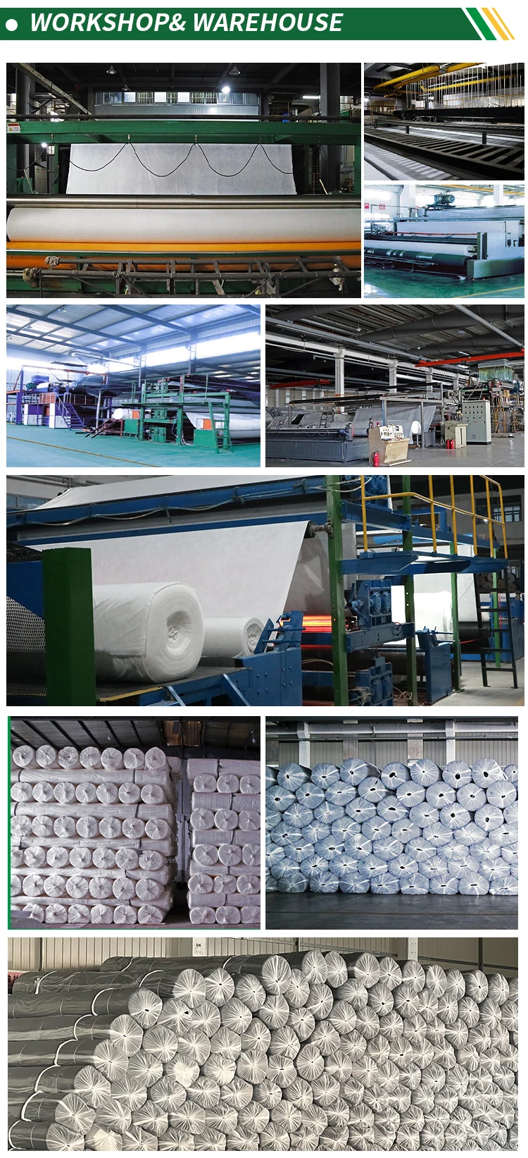 Geotextile Long Fiber Fabric Cloth Roll Customized Needle Punched 100% ...