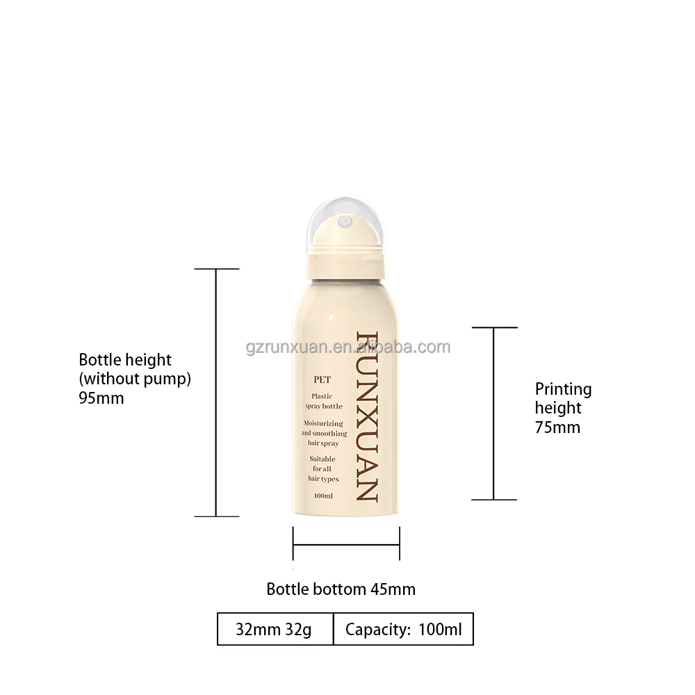 RUNXUAN White Color Hair Mist Alcohol Spray Bottle 100ml