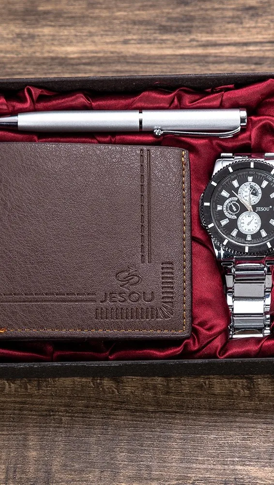 Fashion Mens Gift Set 3 Piece Watch Wallet Pen Gift Set Luxury ...