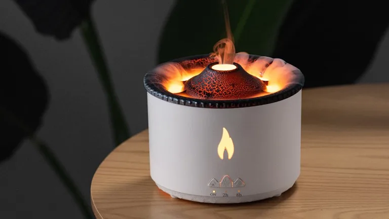 2022 New 350ml Volcano Shape Simulation Fire Aroma Diffuser 3d ...