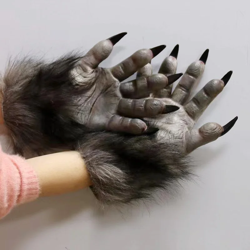 Werewolf Hand Costume Gloves Men's Killer Wolf Gloves Party Costumes ...