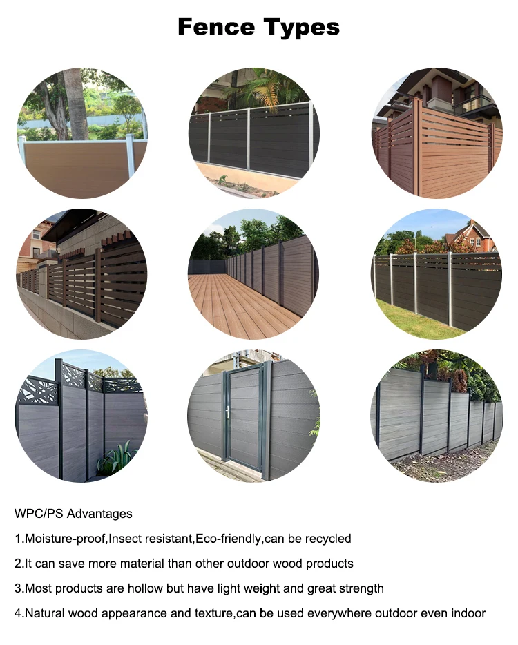 Environmental Friendly Fireproof Composite Wpc Gate Fence Garden Wpc ...
