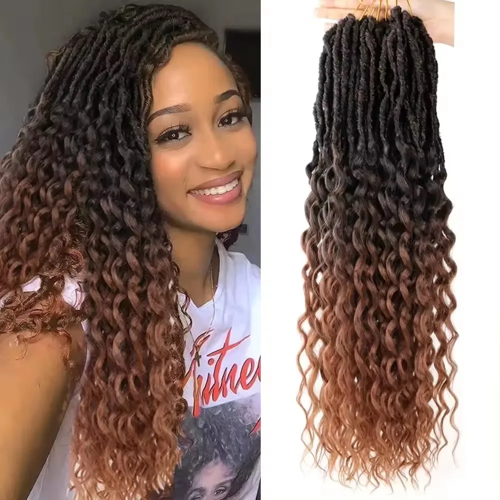 Pre Looped Deep Faux Locs Crochet Braids Deep Curly Locs Hot sell 24 ...