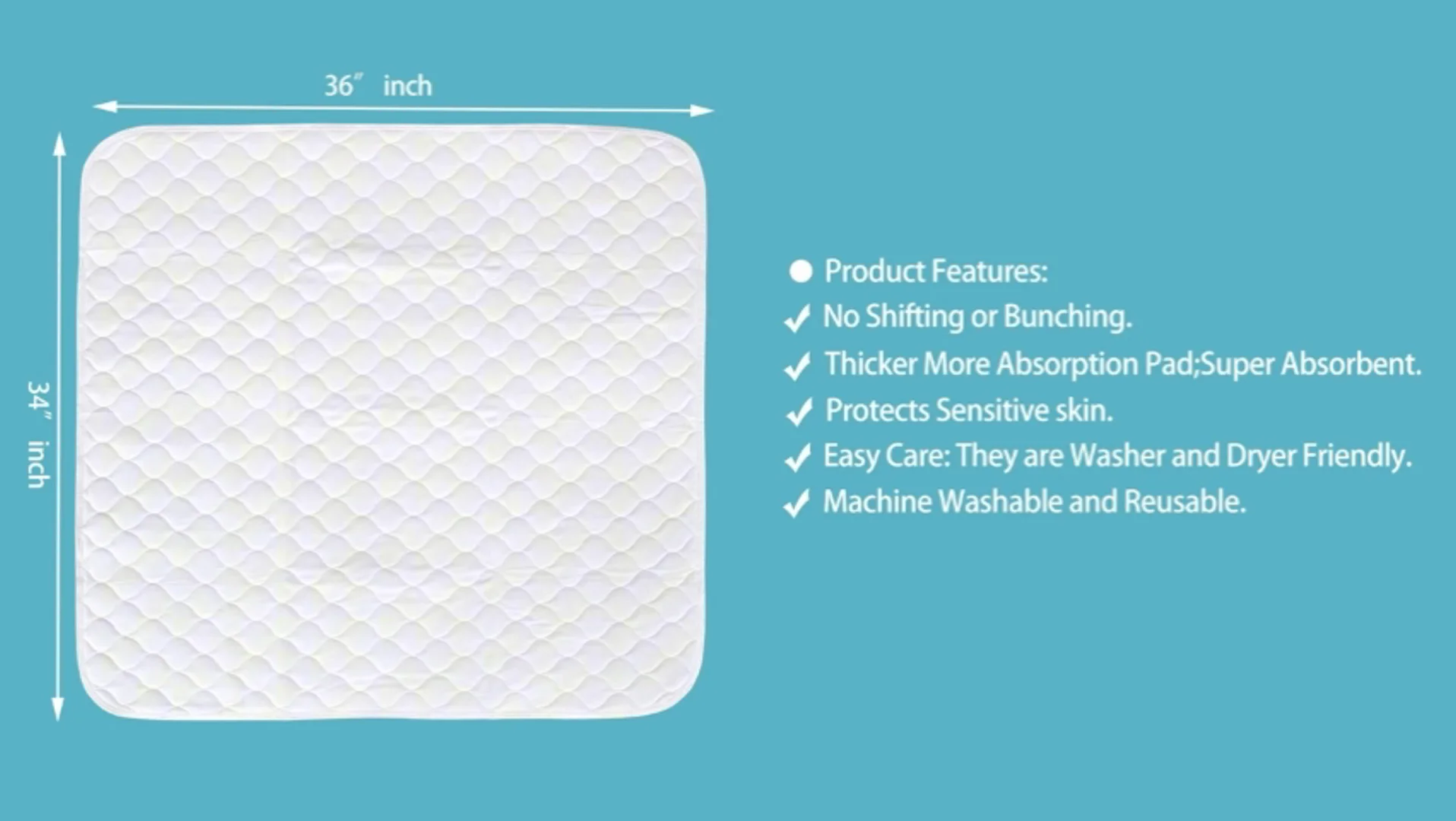 Reusable Bed Waterproof Washable Bed Pad/absorbent Mattress Protector ...