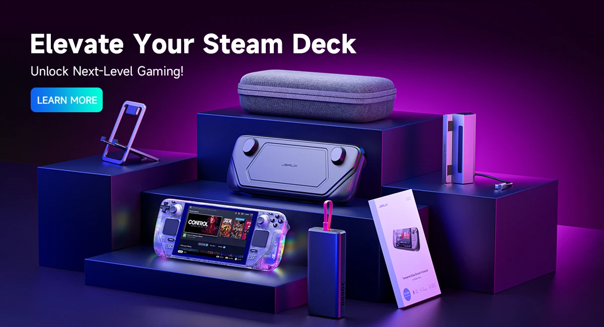 JSAUX Transparent Clear Back Plate Steam Deck Case Cover Accessories ...